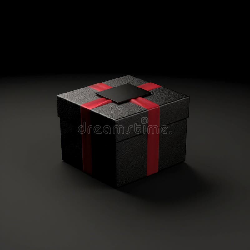Black Gift Box Template, Created with Generative AI Stock Illustration ...
