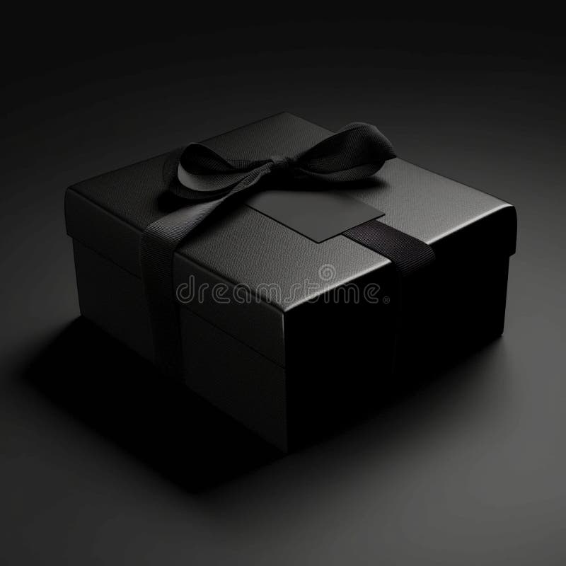 Black Gift Box Template, Created with Generative AI Stock Illustration ...