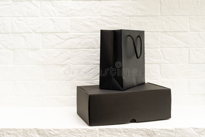 Black Gift Box on White Background. Stock Image - Image of simple ...
