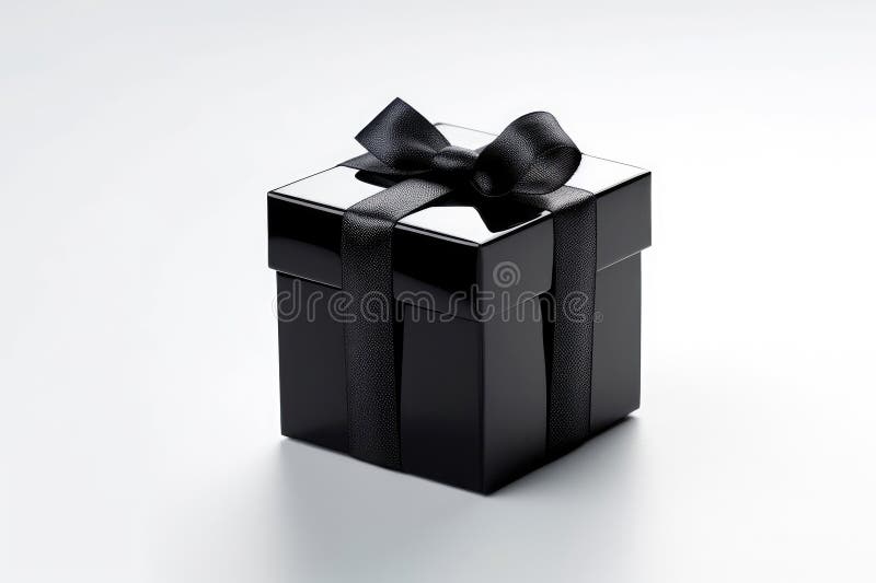 Black Gift Box on White Background. Generative AI Stock Illustration ...