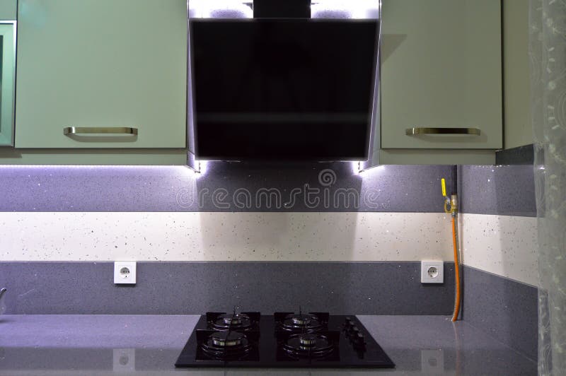 Black Glass Ceramic Gas Cooker and Paddle Box Stock Photo - Image of ...