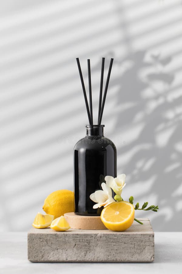 Black Glass Diffuser with the Scent of Flowers and Orange. Perfumes for ...