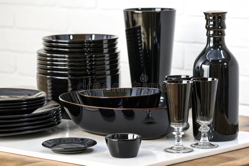 Black Glass Surface: a Minimalist Advertising Background Stock ...