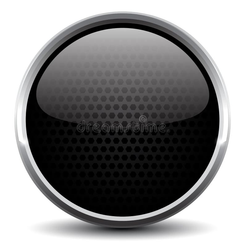 Black glass web button stock vector. Illustration of computer - 194517013
