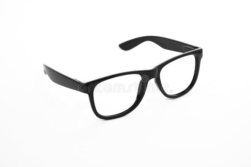 Black Glasses with Transparent Glasses or Eyeglass Frame Isolated on ...