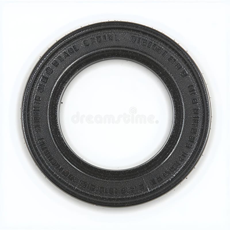 Black Glitter Circular Gasket Close-Up on White Background Stock ...