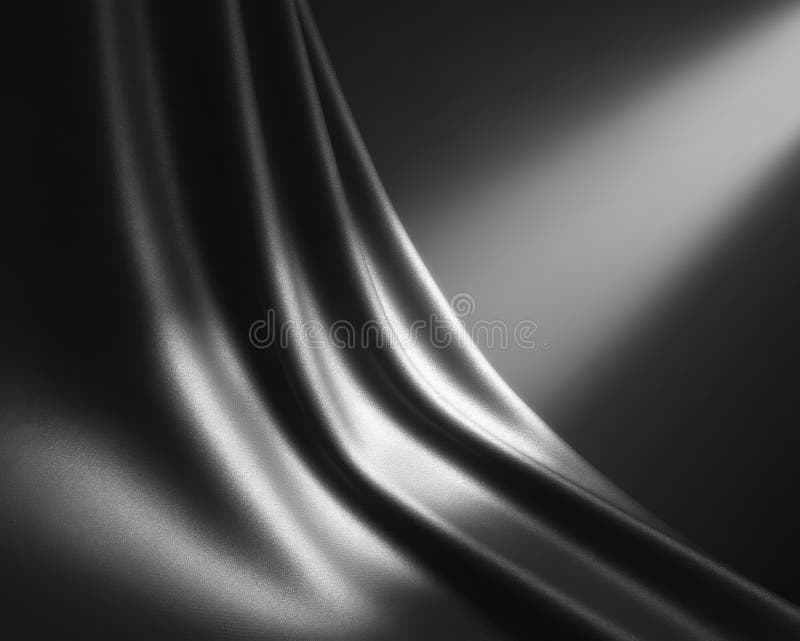 Black Glittering Fabric Draped with Spotlight Stock Illustration ...