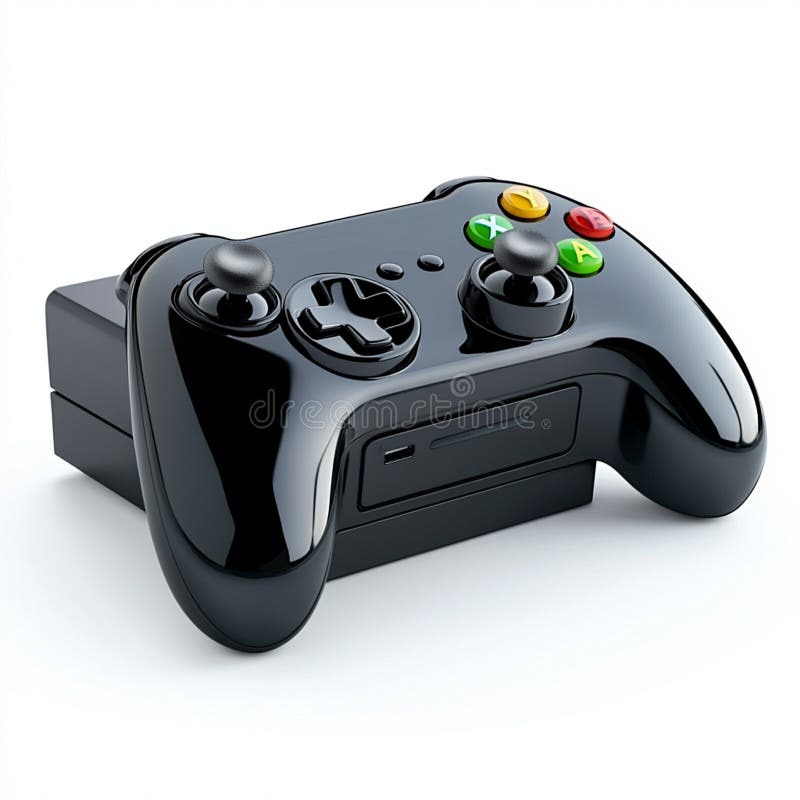 Black Glossy Gamepad Controller Realistic 3D Render High Resolution ...