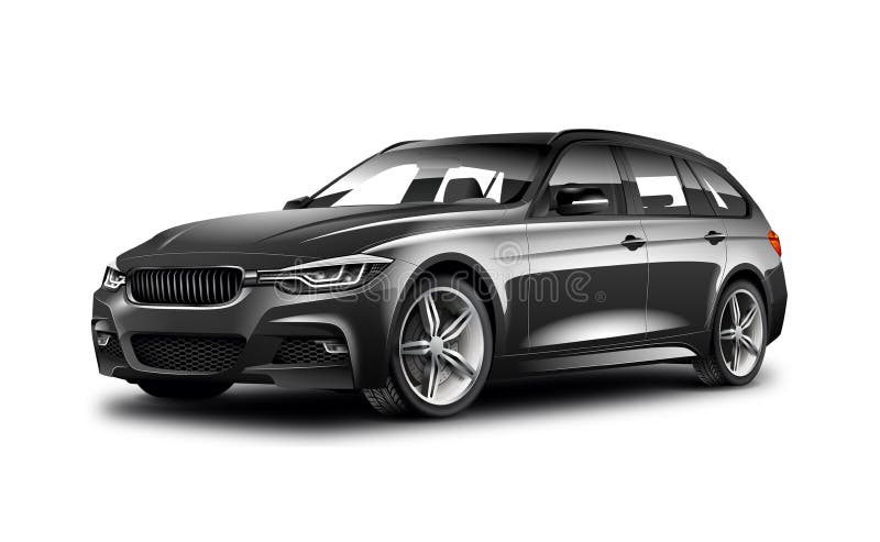 Black Generic Sedan Car on White Background with Isolated Path. Stock ...