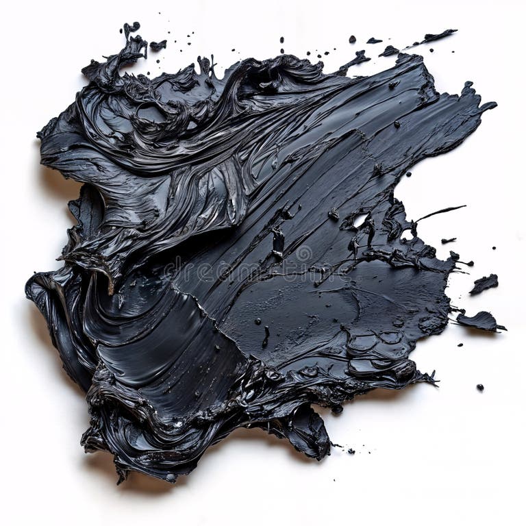 Black Glossy Grease Paste on a White Background Stock Illustration ...