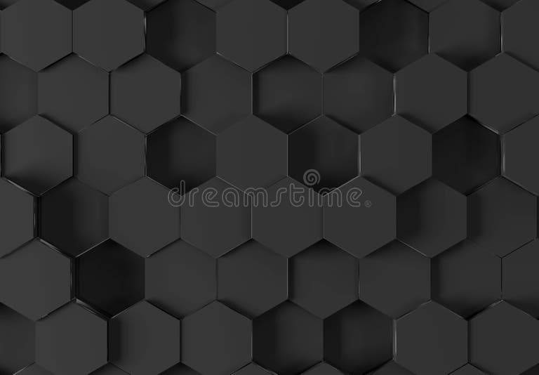 Black Glossy Hexagons Background Pattern. Abstract Hexagonal Shiny ...