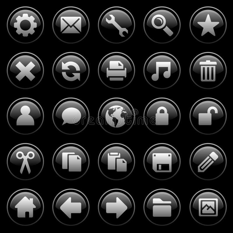 Glossy round button icons stock vector. Illustration of internet - 5171928