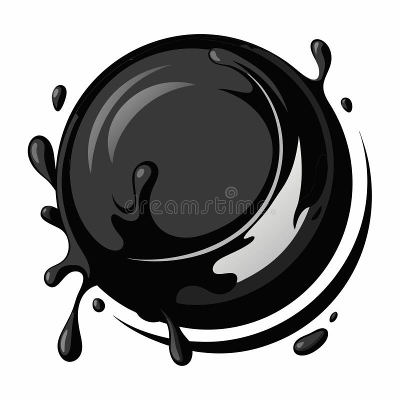 Black Glossy Liquid Circle Shape Splash. Realistic 3d Vector ...