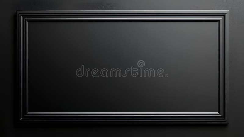 Black Glossy Rectangular Frame on Dark Textured Background Stock ...