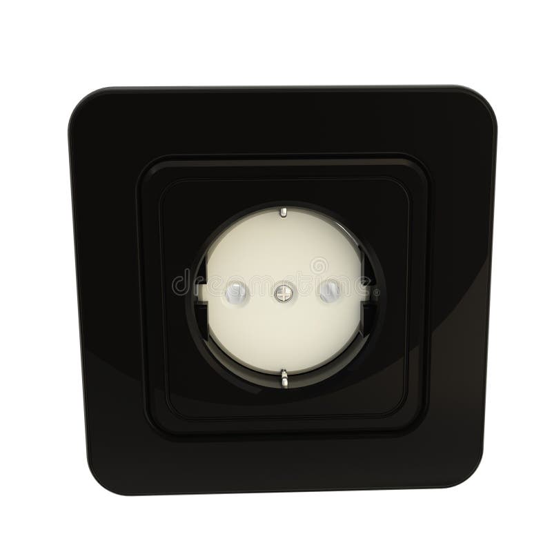 Black Glossy Socket Isolated on White Stock Illustration - Illustration ...