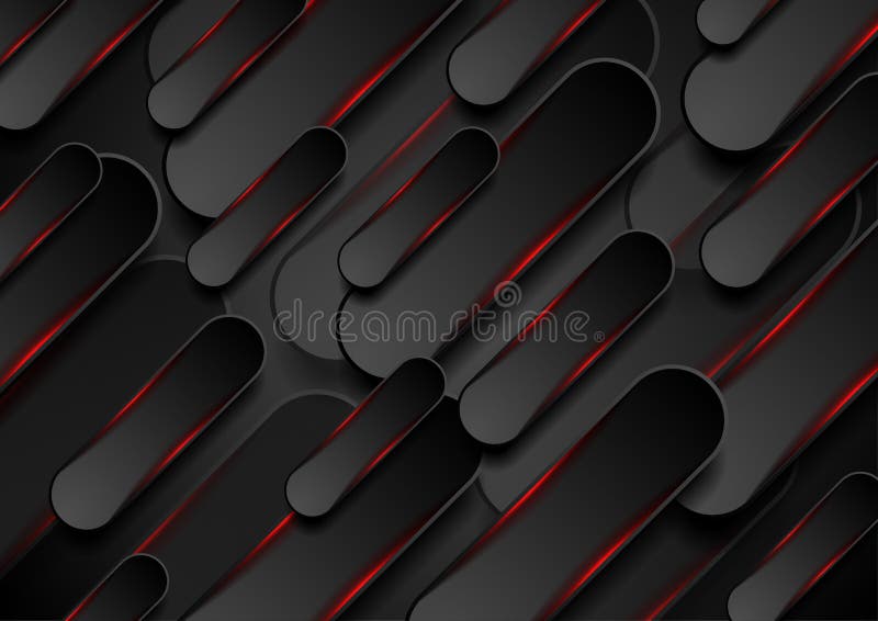 Black and Glowing Red Shapes Abstract Background Stock Vector ...