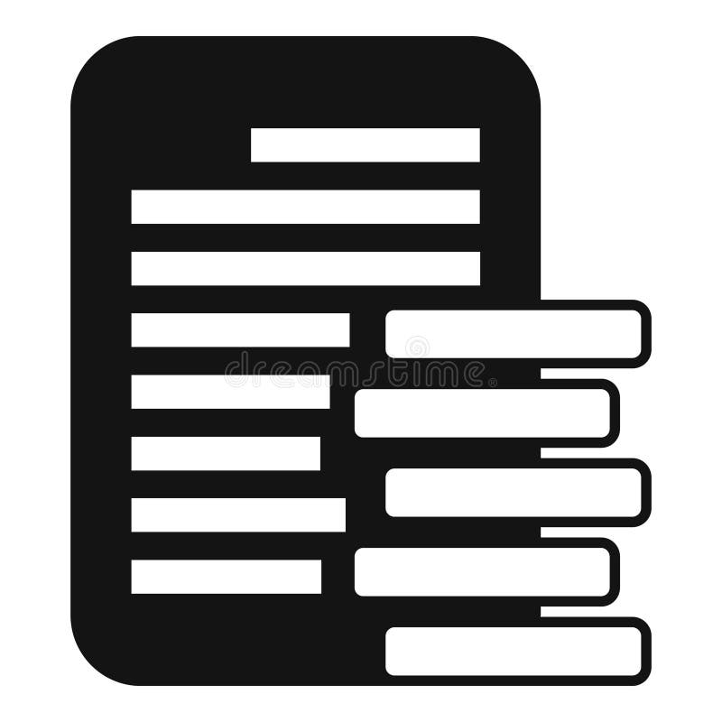 Black Glyph Document Icon Showing Filling Form Stock Vector ...