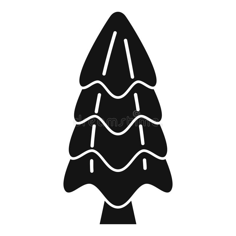 Black Glyph Icon of a Coniferous Tree with Three Branches Stock ...