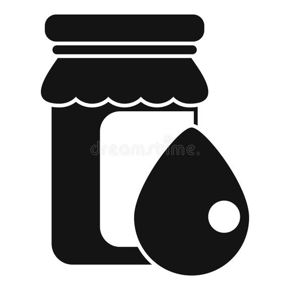 Black Glyph Jar with Preserving Liquid Icon Stock Vector - Illustration ...