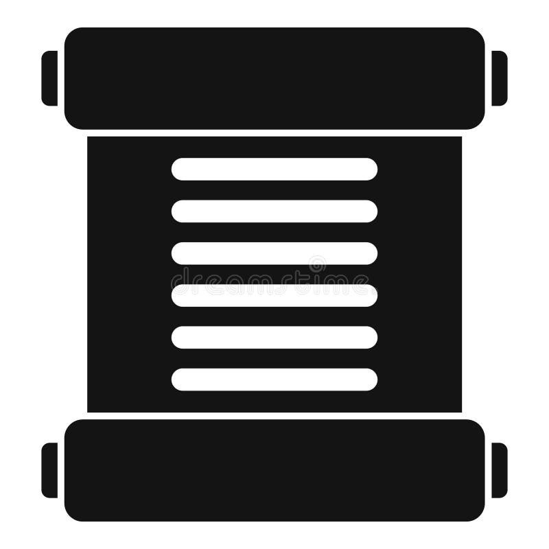 Black Glyph Scroll Icon Representing History, Literature, and Ancient ...