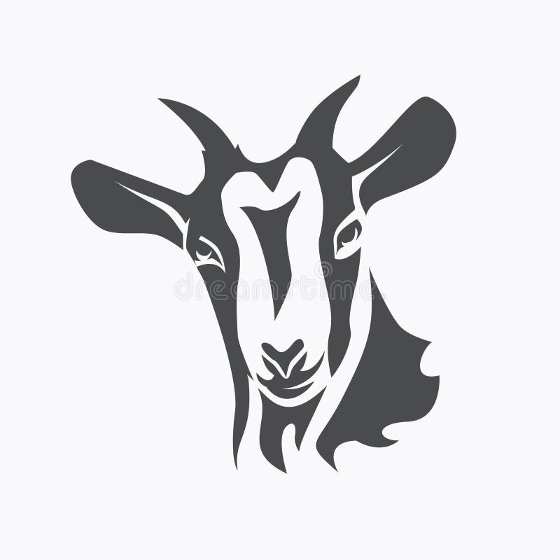 Black Goat Face Stylized Vector Symbol Stock Vector - Illustration of ...