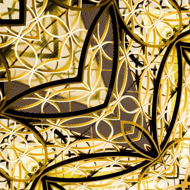 Black Gold Abstract Art Background Painting Stock Illustration ...