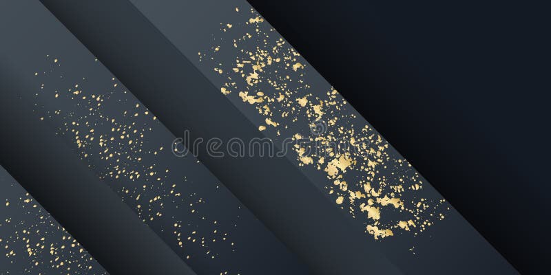 Black and Gold Abstract Background. Black Background with Golden Halftone Shine Dots on ...