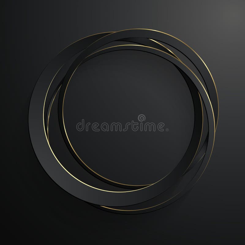 Black and Gold Abstract Circles Paper Background Stock Illustration ...