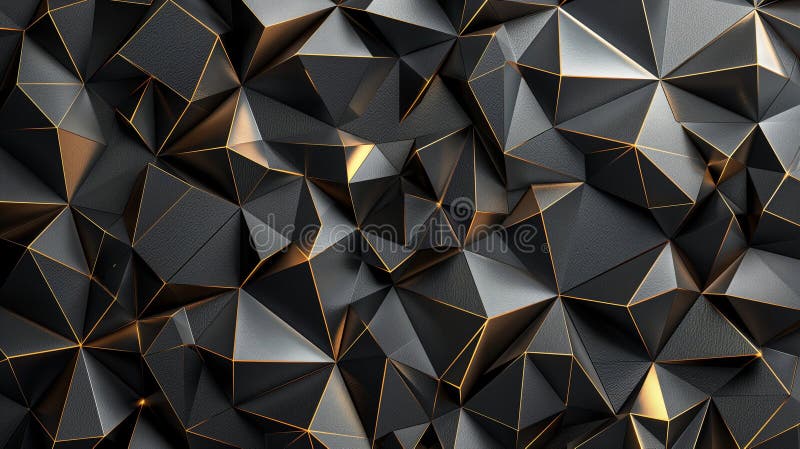 A Black and Gold Abstract Design with Sharp Angles and Triangles ...