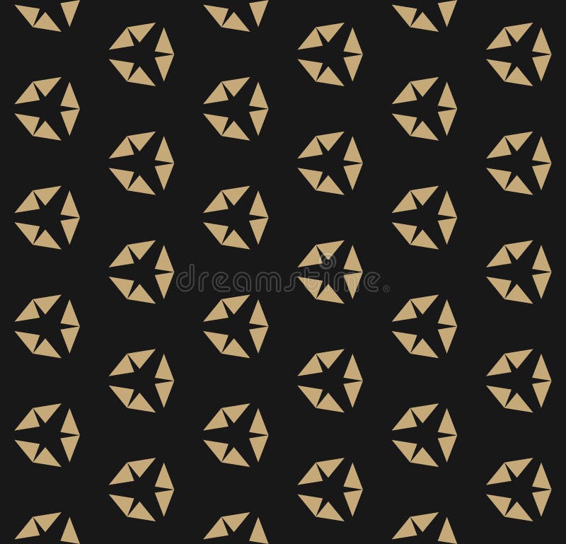 Black and Gold Abstract Vector Geometric Seamless Pattern with Diamond ...
