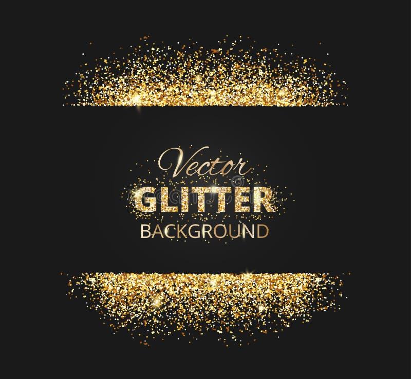 Black and Gold Background with Glitter Frame Stock Vector ...