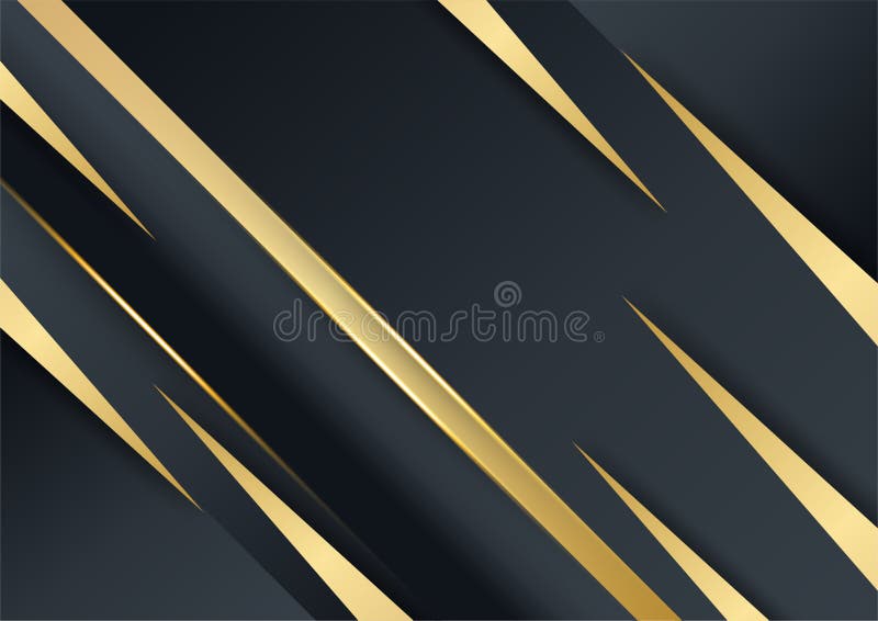 Black Gold Background. Vector Luxury Tech Background. Stack of Black ...