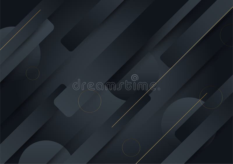Black Gold Background. Vector Luxury Tech Background. Stack of Black ...