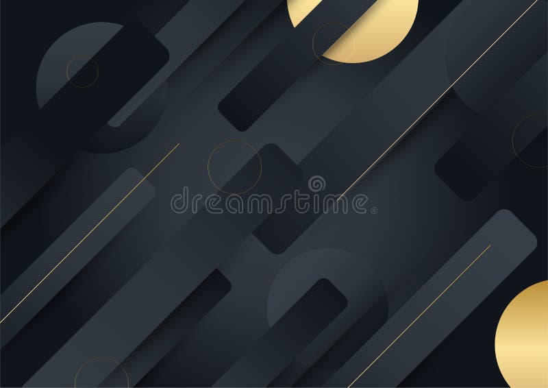 Black Gold Background. Vector Luxury Tech Background. Stack of Black ...