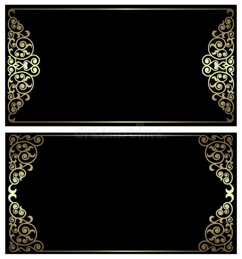 Black and gold cards stock vector. Illustration of design - 139055456