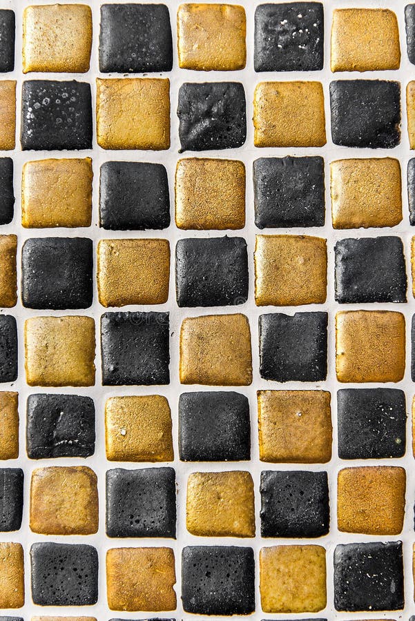 Black & Gold Ceramic Tile Background Pattern / Texture Stock Image ...