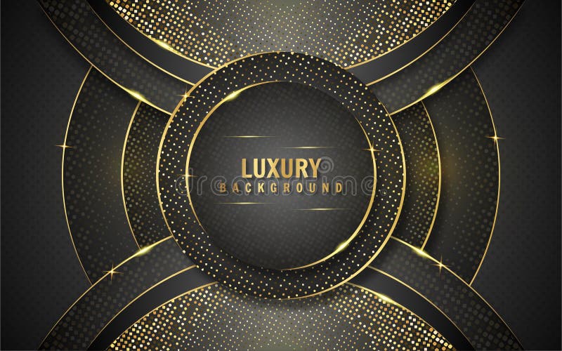 Black Gold Circle Luxury Background Stock Vector - Illustration of ...