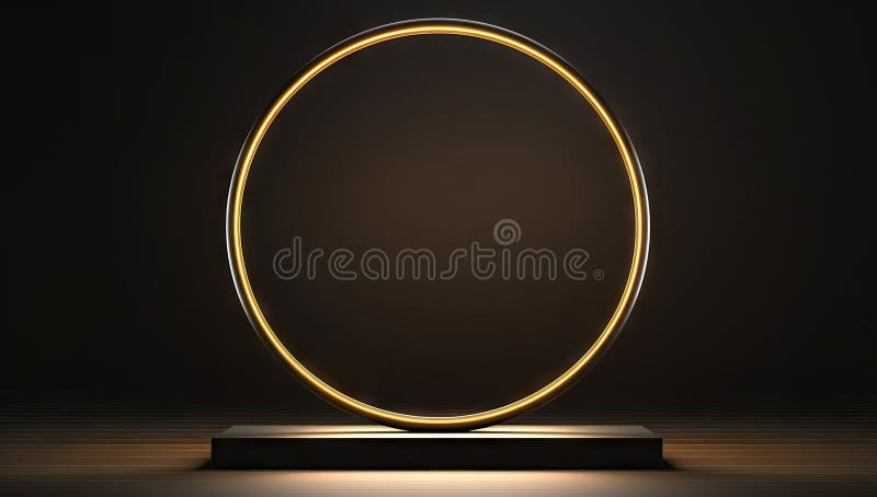 Black and Gold Circle Stand Model. Stock Illustration - Illustration of ...