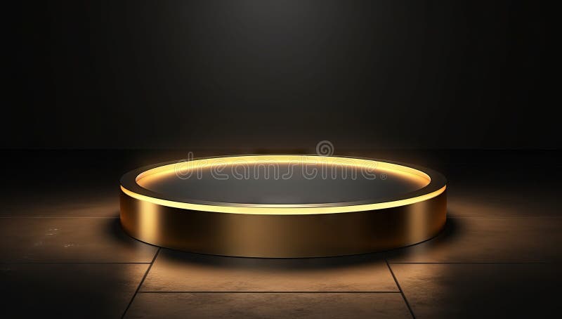 Black and Gold Circle Stand Model. Stock Illustration - Illustration of ...
