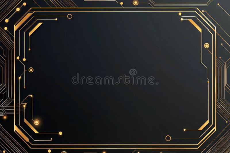 Black Gold Circuit Board Frame Geometric Design Stock Photos - Free ...