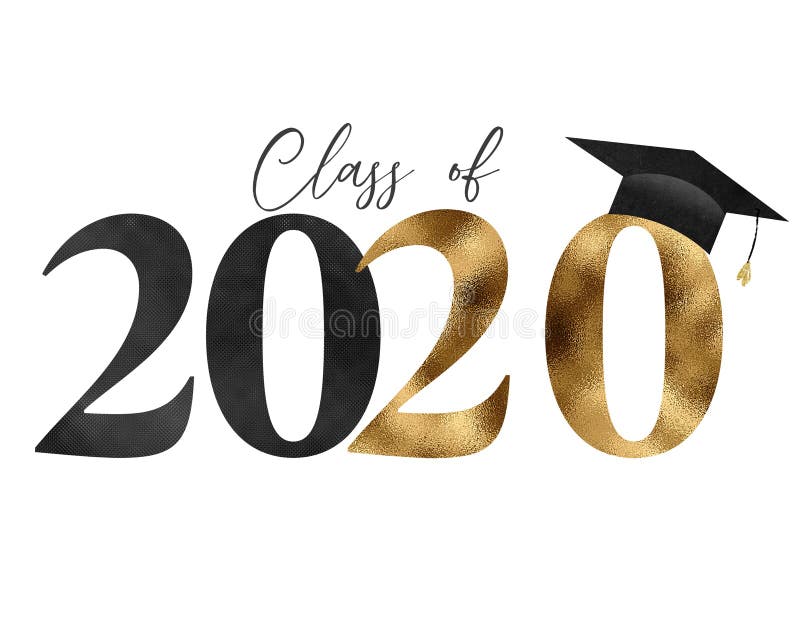 Black Gold Class of 2020 Graduation Stock Illustration - Illustration ...
