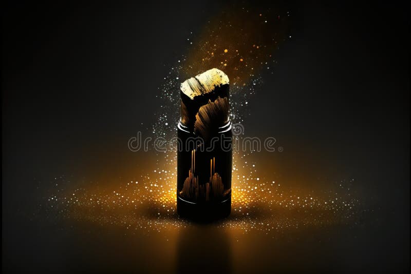 A Black and Gold Colored Object with a Black Background and a Gold Dust ...