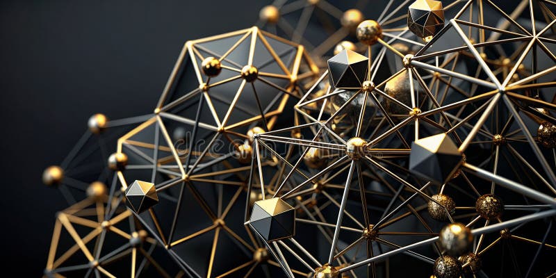 Black Gold Dynamics a Minimalist Exploration of Interlocking Geometric ...