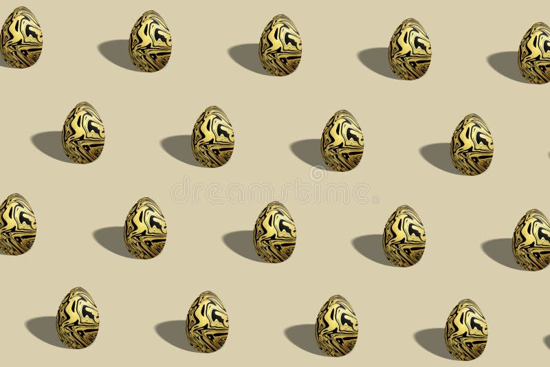 Black and Gold Easter Egg Pattern Made Stock Illustration ...