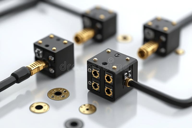 Black and Gold Electronic Components Arranged on a Circuit Board ...