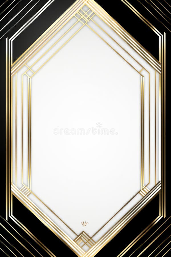 A Black and Gold Frame with an Art Deco Design Stock Illustration ...