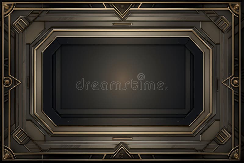 A Black and Gold Frame with an Ornate Design Stock Illustration ...