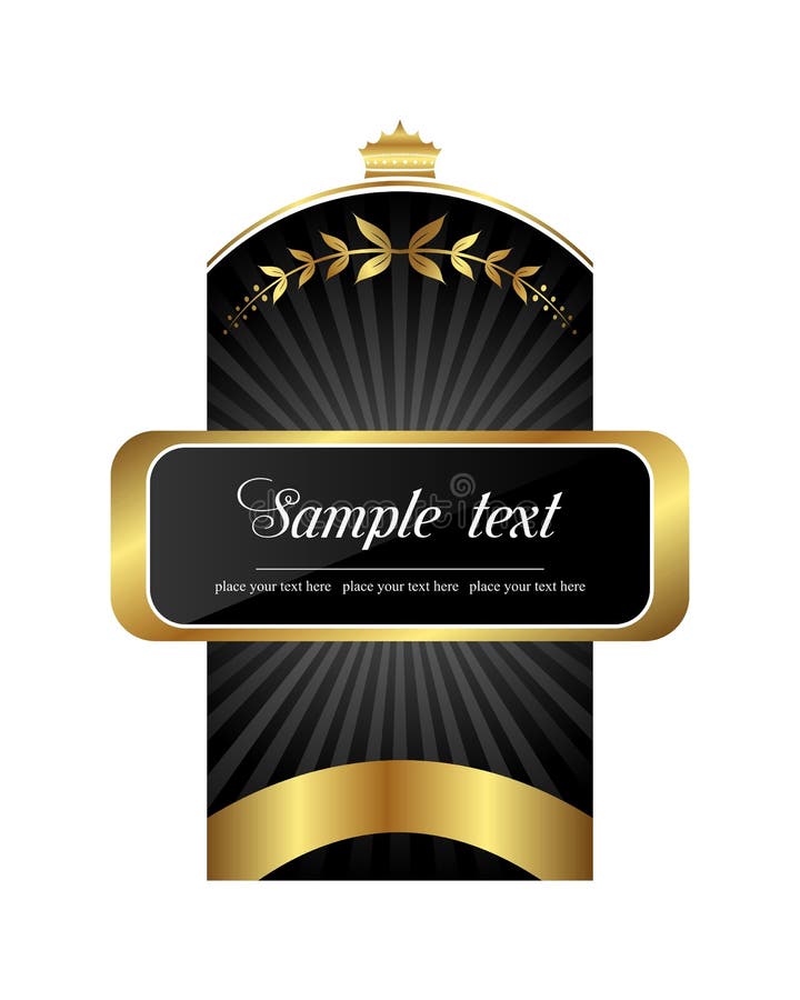 Set Black Gold-framed Label Stock Vector - Illustration of gold ...