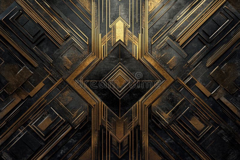 Black and Gold Geometric Pattern Stock Image - Image of wallpaper ...