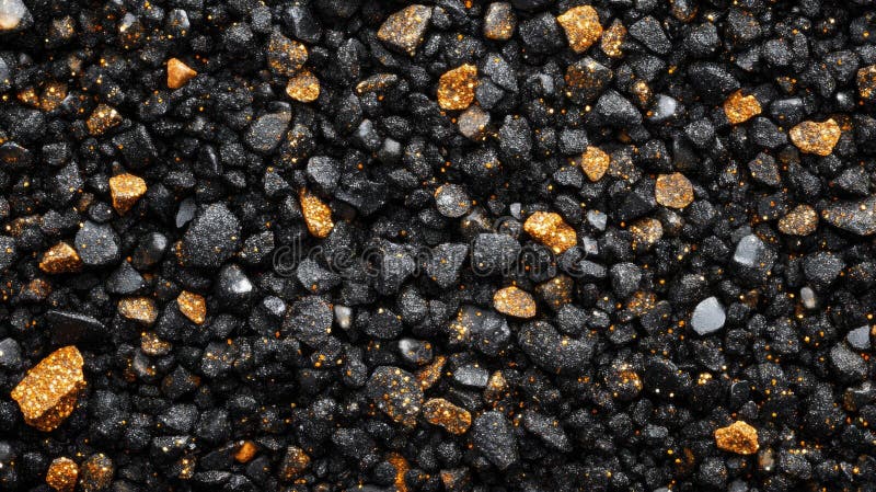 Black and Gold Glitter Stones Texture Background Stock Illustration ...